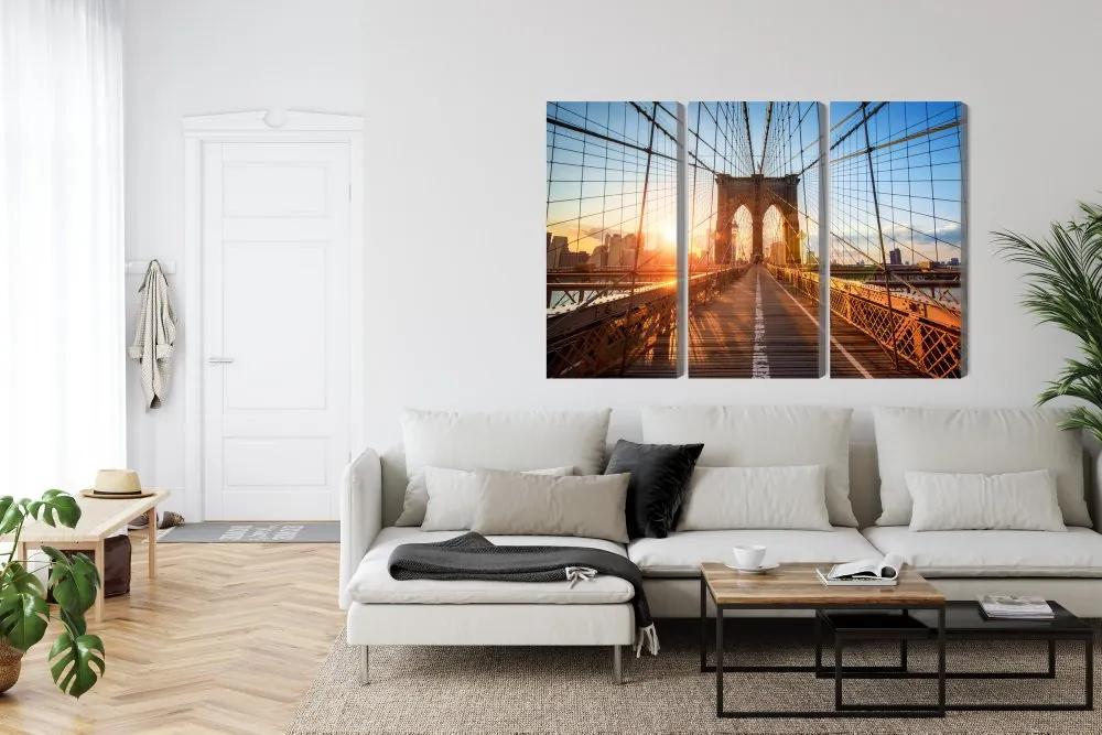 Vícedílný obraz Brooklynský Most V New Yorku Nedostatek Nedostatek Plátno Canvas 60x40
