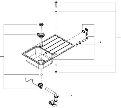GROHE 31571SD1 - Dřez K500 860 × 500 mm nerez