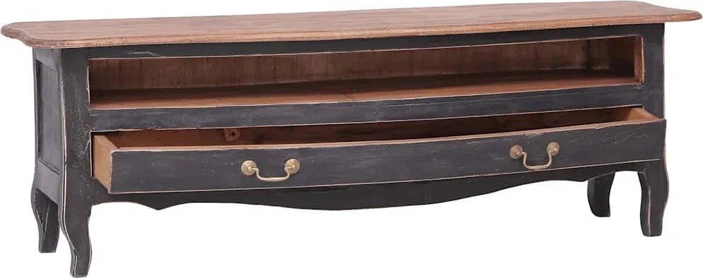 TV stolek 120 x 30 x 40 cm černý masivní mahagonové dřevo 283901