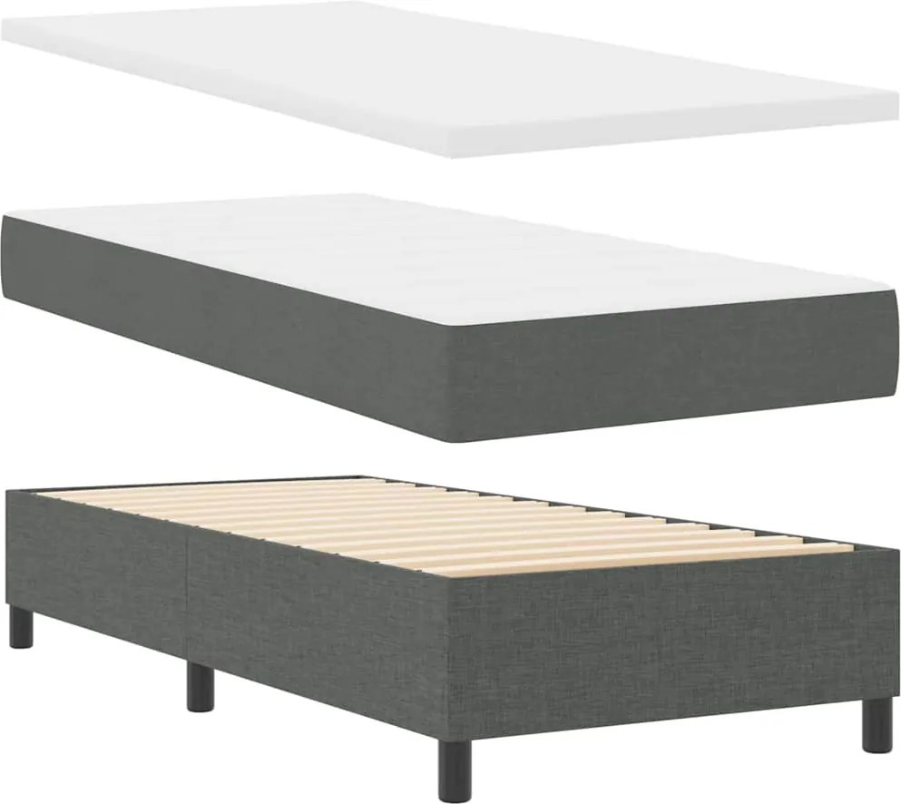 Postel s boxspringem s polštářem Tmavě šedá 200 x 80 cm textil 3341610