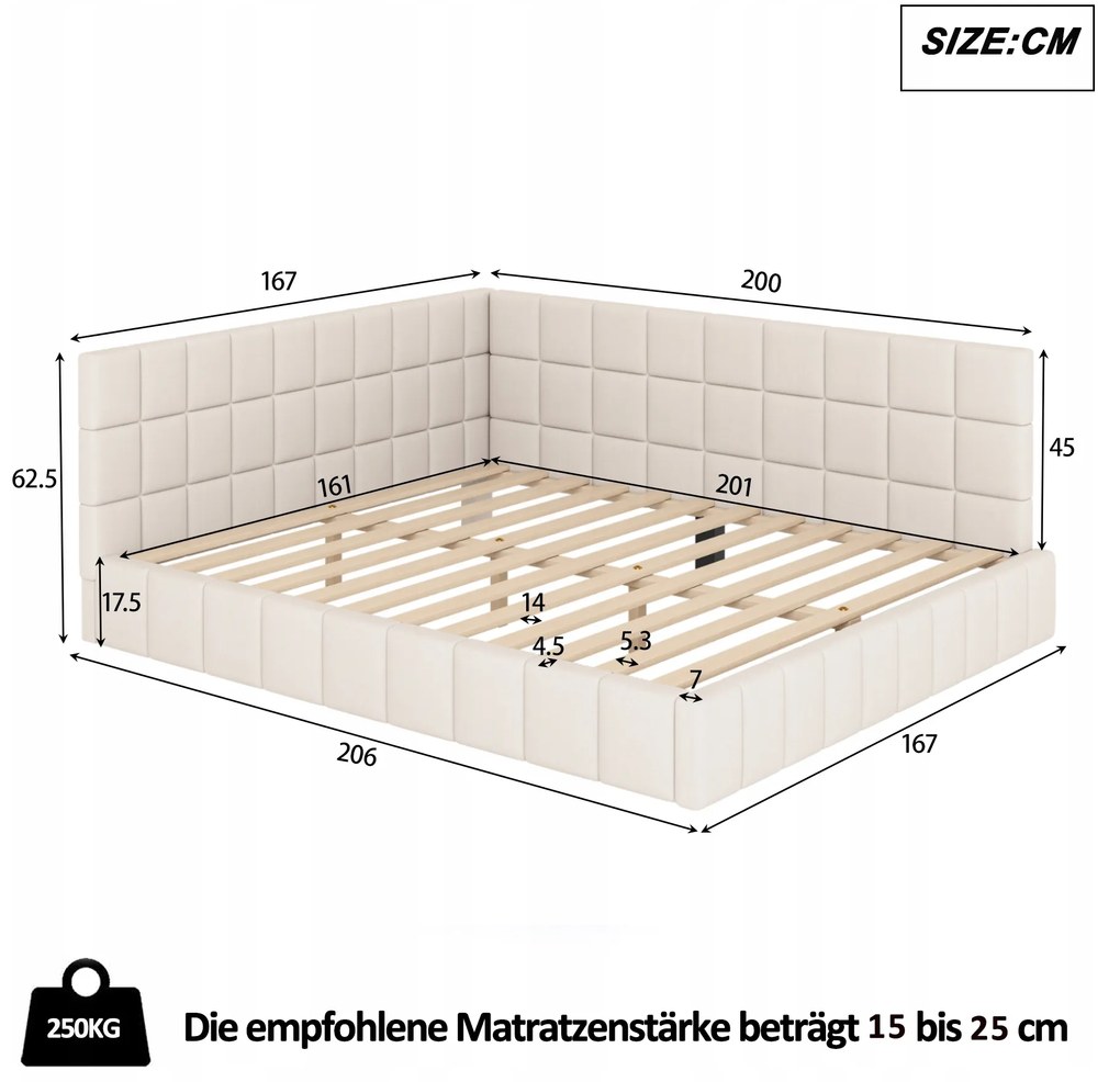 Rozkládací pohovka 160*200, s roštem, čalouněná, multifunkční