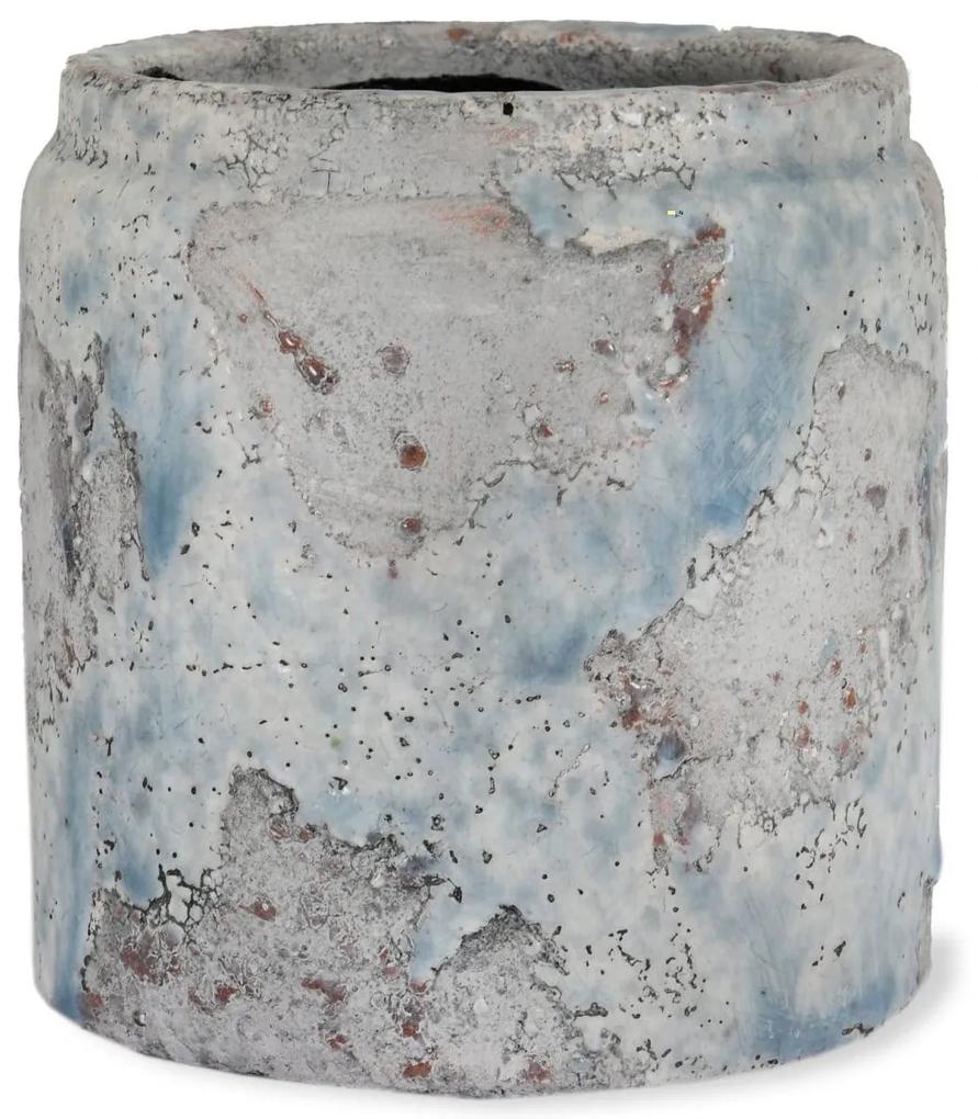 Garden Trading Květináč Withington Pot, modrá barva, šedá barva, keramika