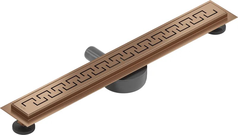 Mexen Flat 360°, lineární podlahový žlab 70 cm, měděná matná, 1C24070-40