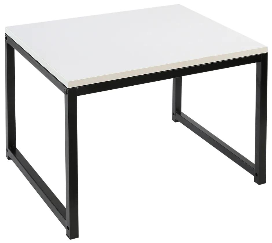 Set 2 konferenčních stolků KASTLER NEW TYP 2 MDF barva matná bílá, kov černý lak