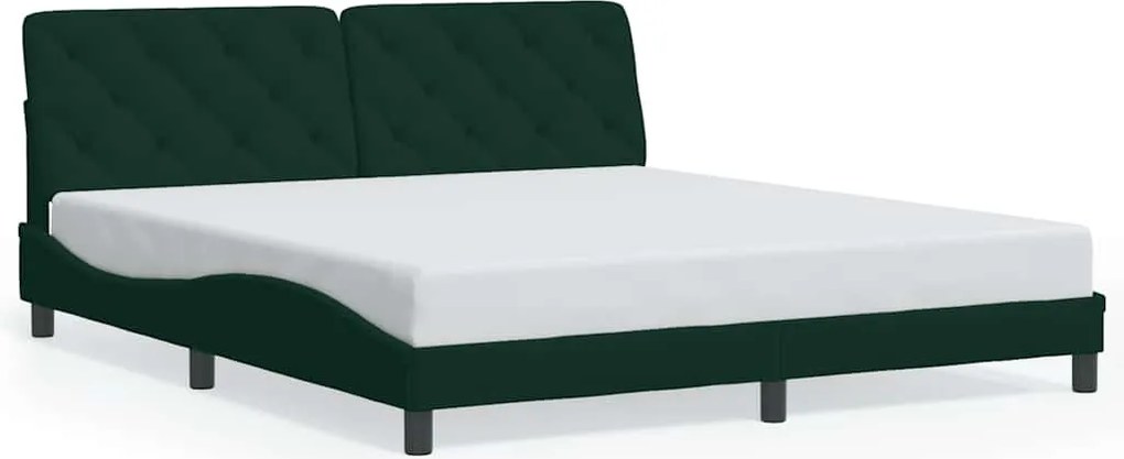 Rám postele s LED bez matrace tmavě zelený 180 x 200 cm samet 3213870