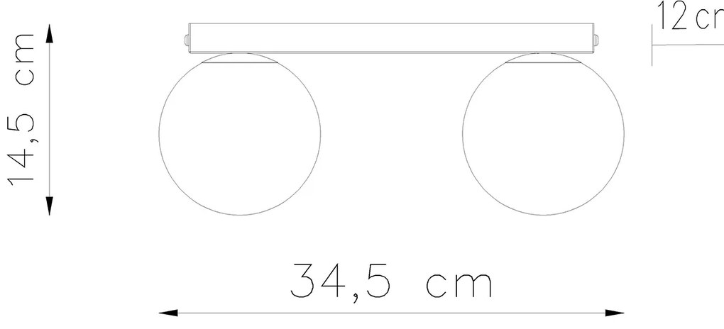 Stropní svítidlo Yoli, 2x bílé skleněné stínítko, w