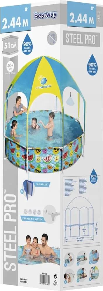 Bestway Nadzemní bazén pro děti s UV ochranou Steel Pro 244 x 51 cm [3202538]