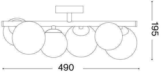 Ideal Lux - LED Přisazený lustr PERLAGE 6xG9/3W/230V 49 cm zlatá/kouřová