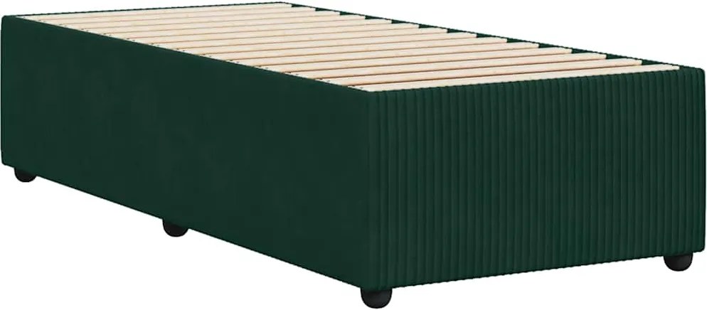 Rám postele bez matrace tmavě zelená 90 x 200 cm samet 3284985