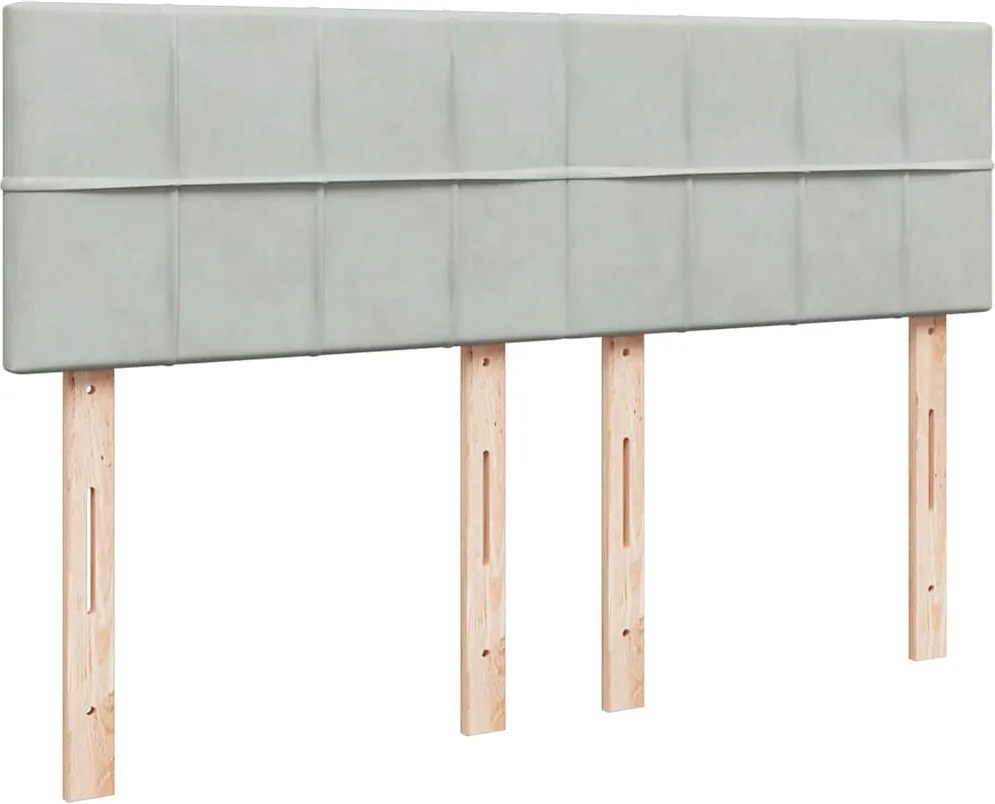 Osmanský rám postele s matrací světle šedá 140x200cm samet 3311777