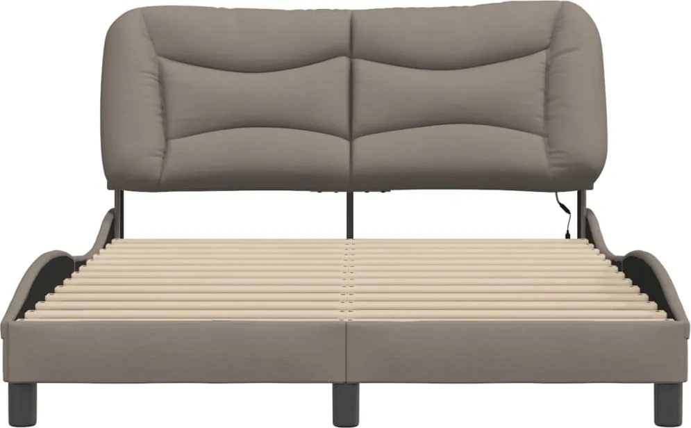 Rám postele s LED bez matrace Hvar Taupe 120x200 cm Látka 3213694