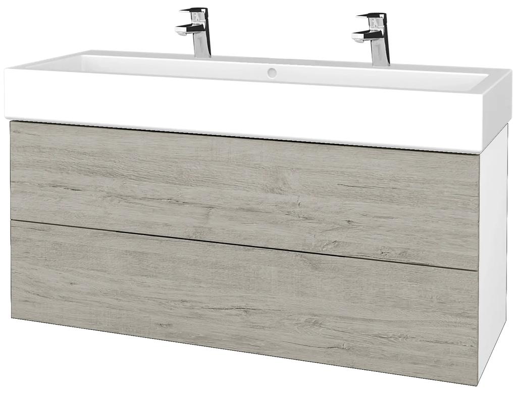 Dřevojas Koupelnová skříň VARIANTE SZZ2 120 Varianta: N01 Bílá lesk / M01 Bílá mat