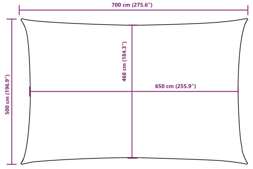 vidaXL Marketos Stínící plachta oxfordská látka obdélníková 5 x 7 m bílá