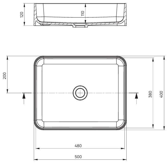 Deante Granite washbasin, countertop