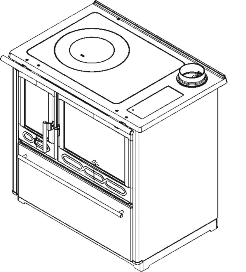 PLAMEN Sporák na tuhá paliva 850 GLAS - L černý