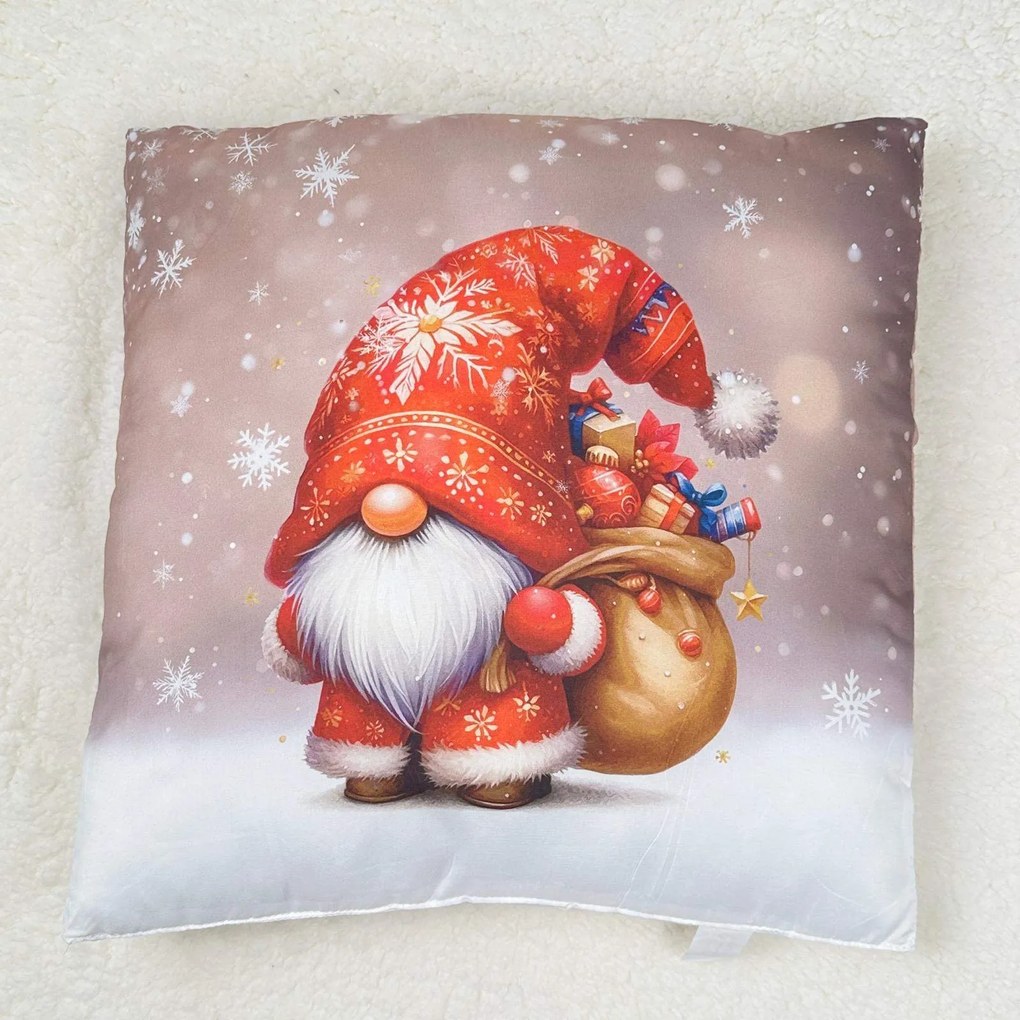 Vianočný polštář antialergický Trpaslik červený 45x45cm TiaHome