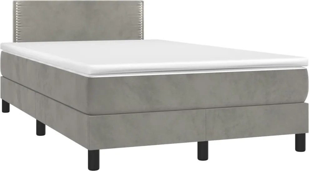 Box spring postel s matrací světle šedá 120x190 cm samet 3269831