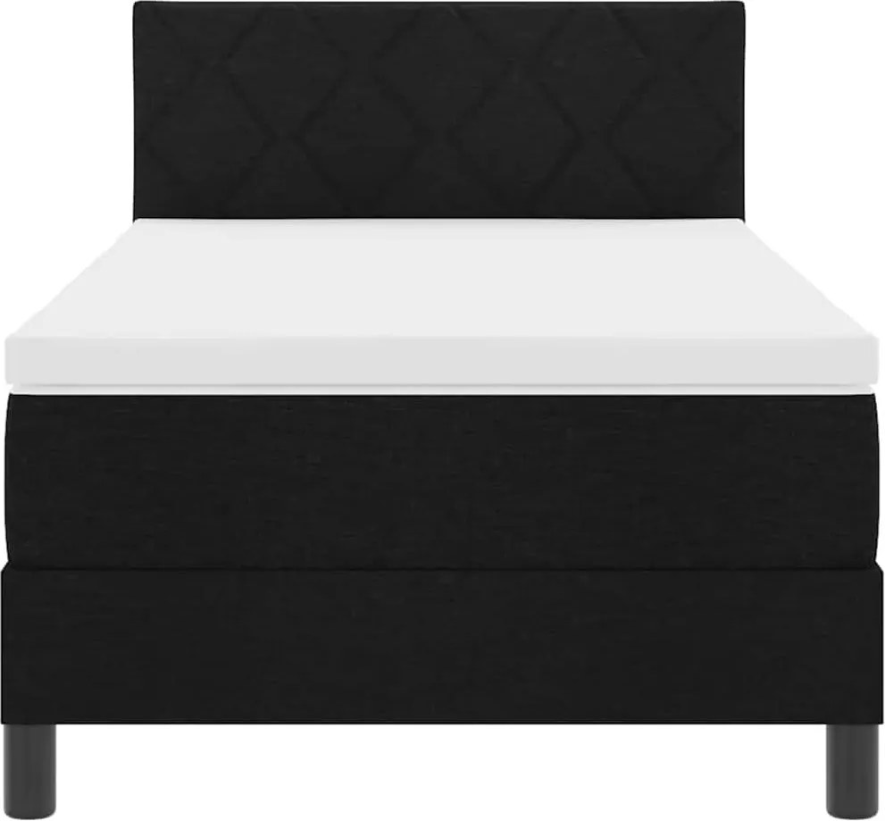 Postel s boxspringem s čelo Černý 90 x 200 cm textil 3338736