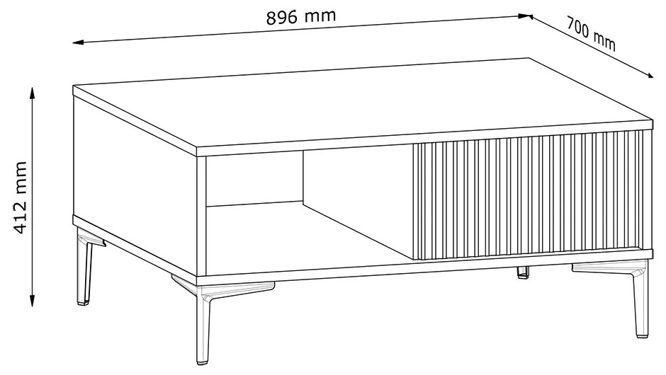 UNO | konferenční stolek ST | 89,6x70 cm | béžová | lamino o síle 18 mm