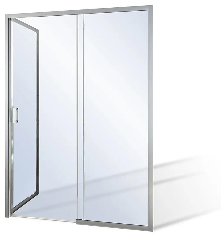 Roltechnik Outlet Posuvné sprchové dveře G2L/G2P s pevnou stěnou SWG Varianta: šířka dveří: 160 cm, šířka pevné stěny: 80 cm, orientace: Pravá - (G2P_1600+SWG_800), Barva profilů a typ výplně: profily: stříbrná, výplň: transparent