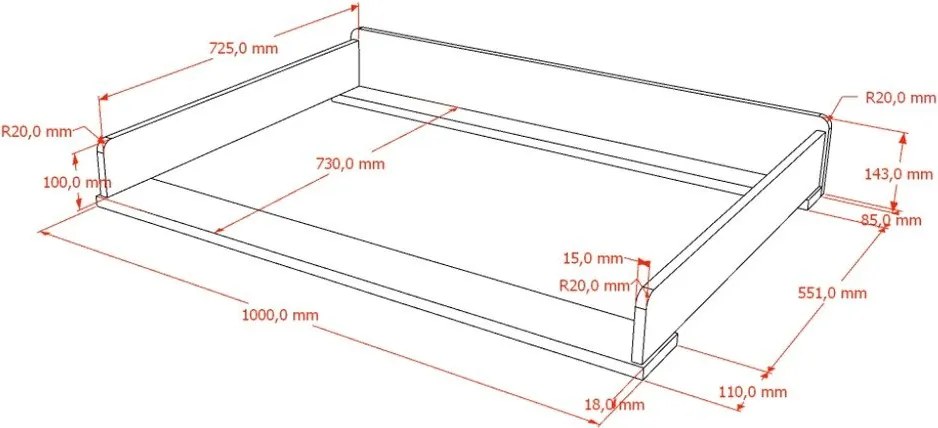 Přebalovací pult (hloubka vhodné komody 55 cm) v dekoru ořechu v tmavě přírodní barvě Ilyas – Vipack