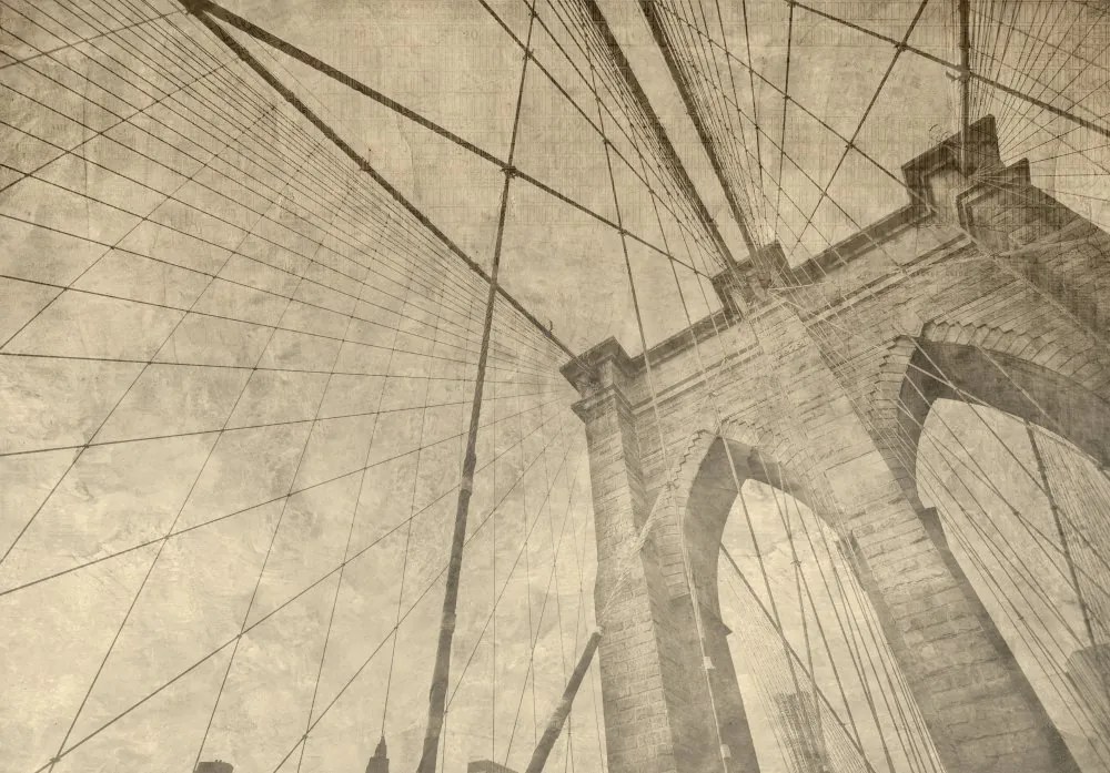 Fototapeta Brooklyn Bridge Grunge Sepia Samolepící tapety 270x180