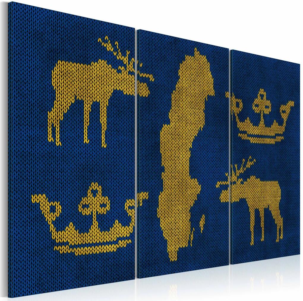 Obraz - The Kingdom of Sweden - triptych - 120x80