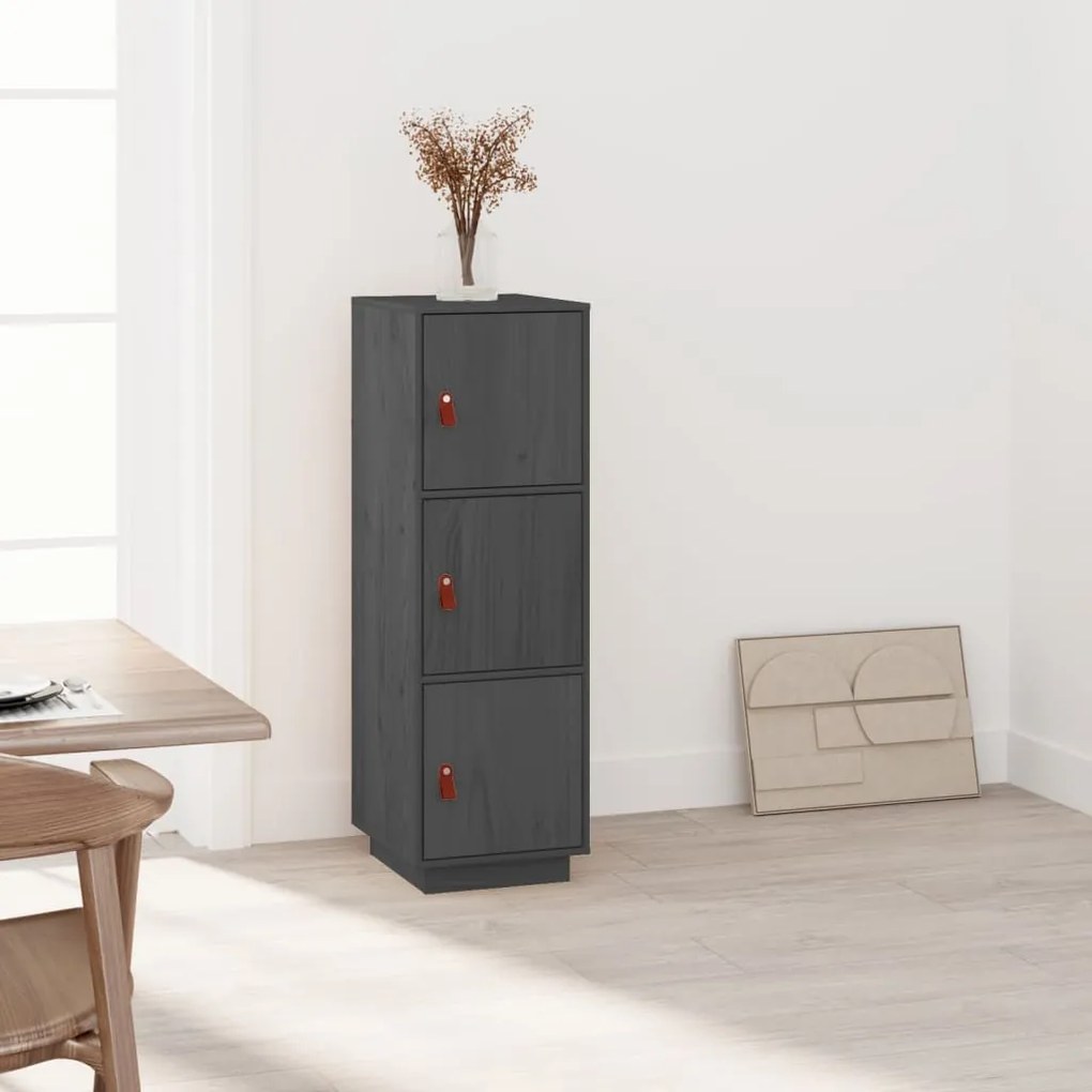 820169 vidaXL Skříň highboard šedá 34x40x108,5 cm masivní borové dřevo