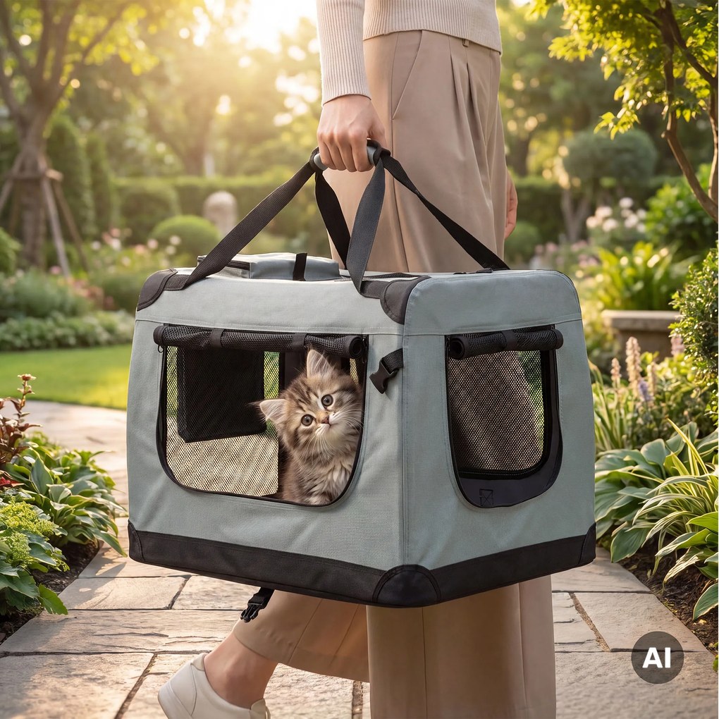 Přepravní box fudajo – 70 × 52 × 50 cm, šedá (63351)