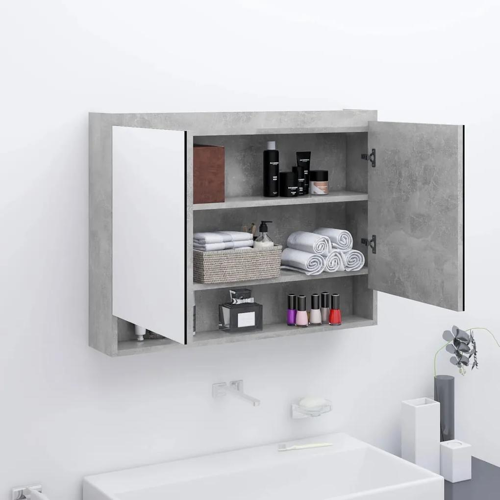 Koupelnová skříňka se zrcadlem 80x15x60 cm MDF betonově šedá,  331535