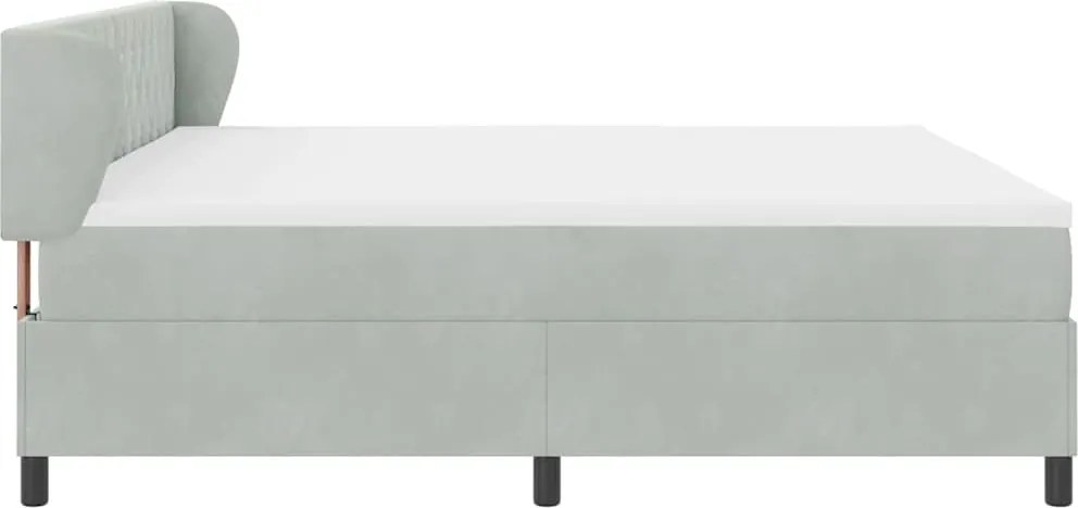Postel s boxspringem s matrací Světle šedá 200 x 200 cm samet 3340352