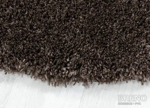 Breno Kusový koberec FLUFFY kruh 3500 Brown, 80x80 cm, Hnědá