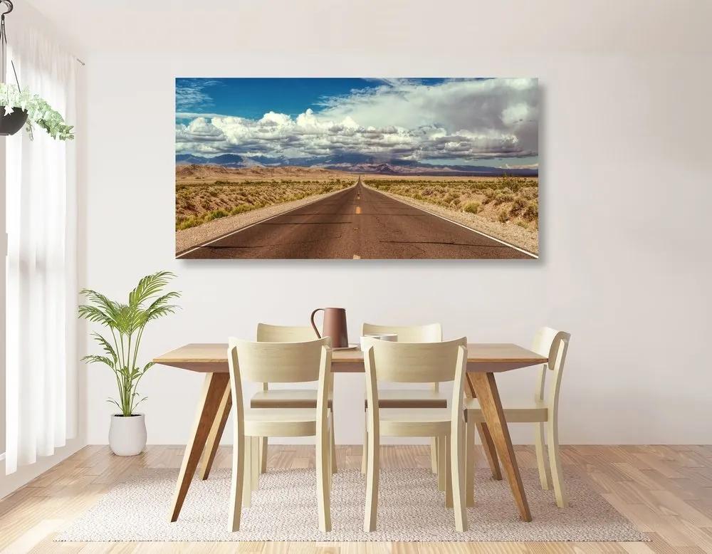 Obraz cesta v poušti - 100x50 cm