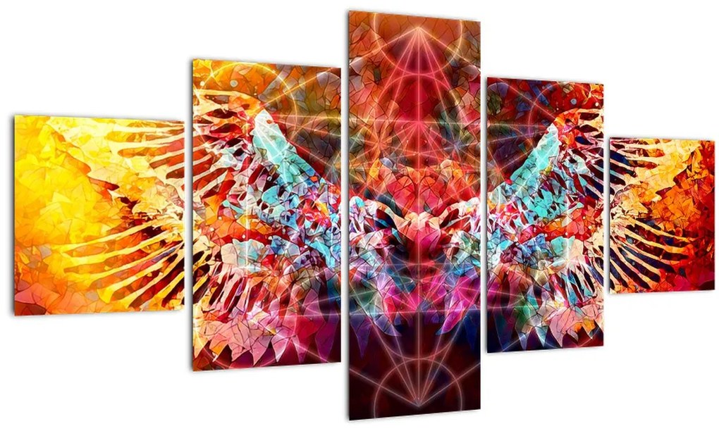 Obraz - Merkaba s křídly, abstrakce (125x70 cm)