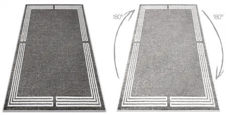 koberec MATEO 8034/644 Moderní vzor rámu strukturální šedá velikost 140x190 cm | krásné koberce cz