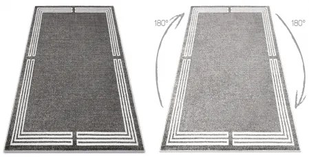 koberec MATEO 8034/644 Moderní vzor rámu strukturální šedá velikost 200x290 cm | krásné koberce cz