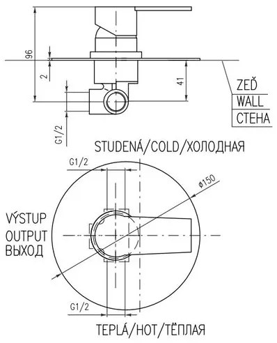 RAV Slezák Colorado Sprchová podomítková baterie s tělesem, chrom CO183L