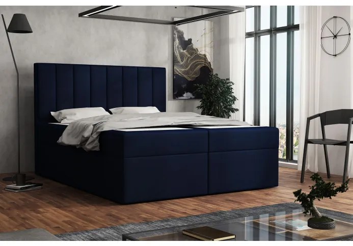 Čalouněná postel boxspring 180x200 SAMANTA - modrá 4