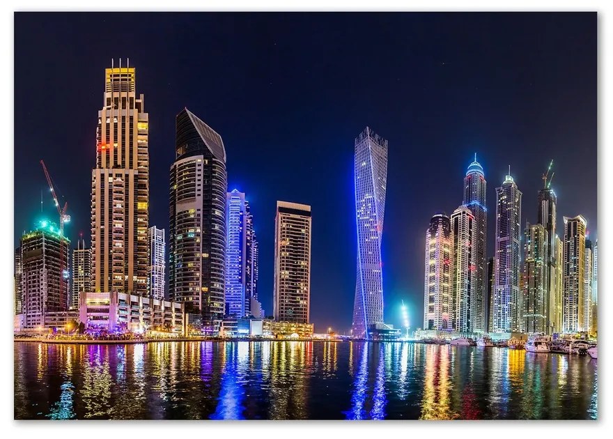Wallmuralia Foto obraz fotografie na skle Noční Dubai 100x70 cm