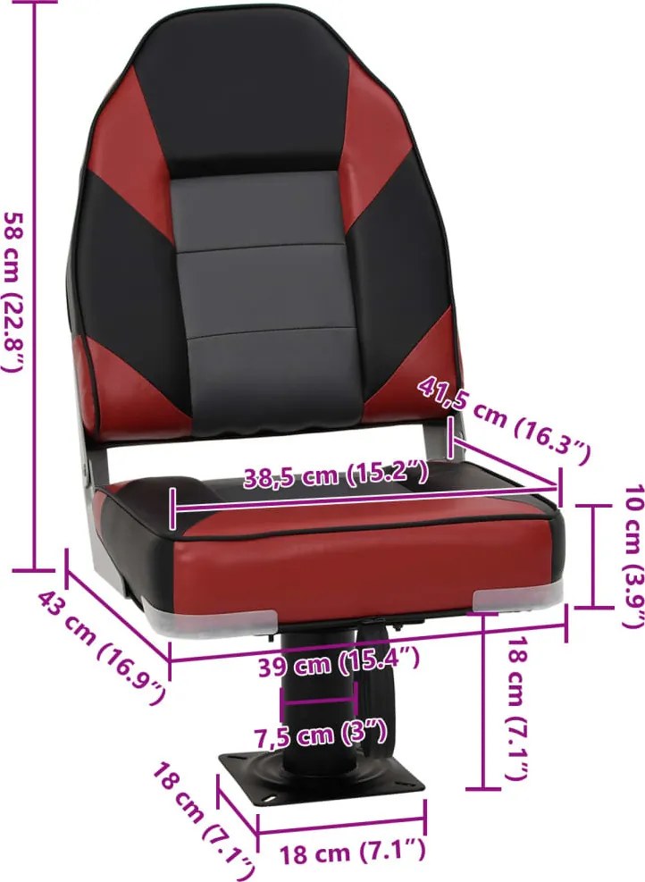 vidaXL 4dílné skládací sedadlo do člunu s vysokým opěradlem [3284340] Barva: Bílo-modrá