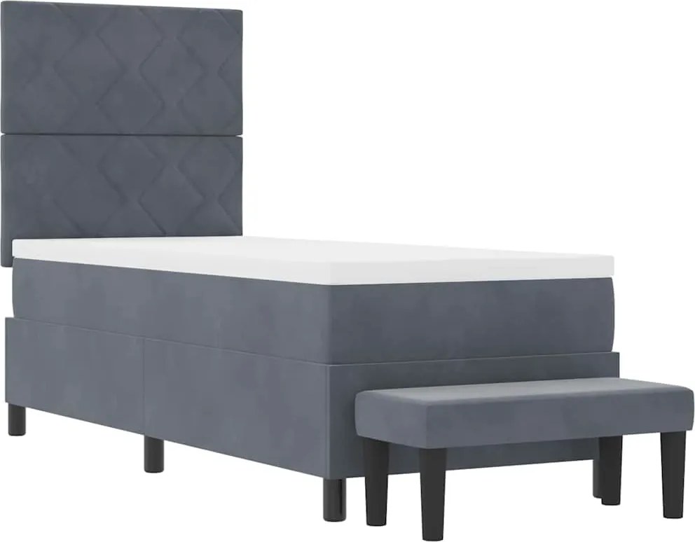 Postel s boxspringem s čelo Tmavě šedá 200 x 80 cm samet 3344541