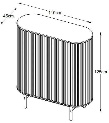 Designová skříňka Wally 125 cm přírodní dub