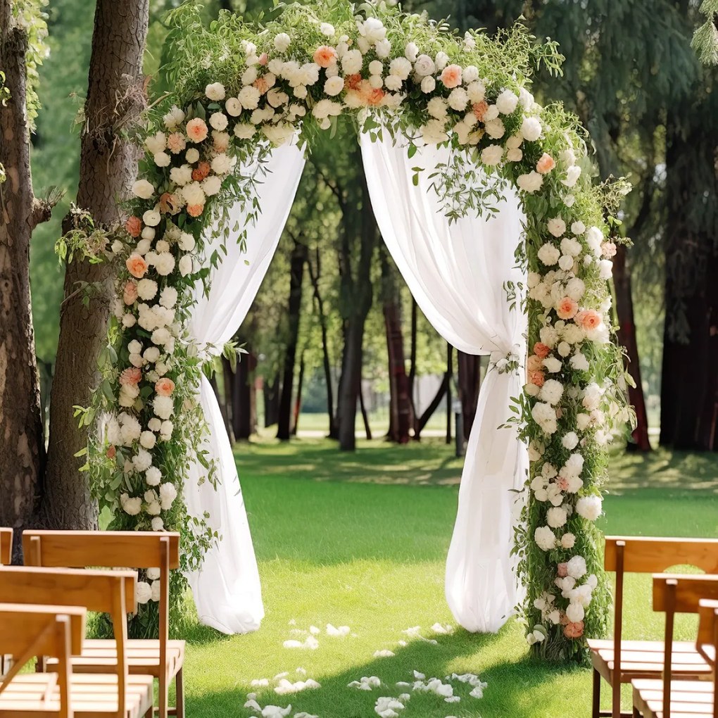 Costway Rose Arch Kovový zahradní oblouk pro popínavé rostliny Trellis Arch
