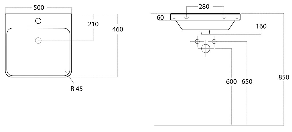 Sapho Sapho, Koupelnový set THEIA 50, bílá, KSET-067