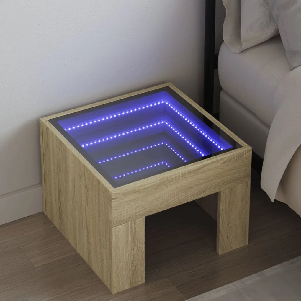 Noční stolek s Infinity LED dub sonoma 40 x 40 x 30 cm 3284072