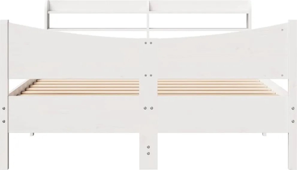 Rám postele s čelem bílý 150x200 cm masivní borovice 3307042