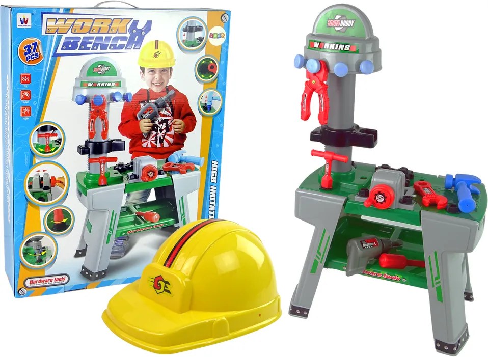 LEAN Toys Velká sada pro kutily: dílenský stůl + příslušenství