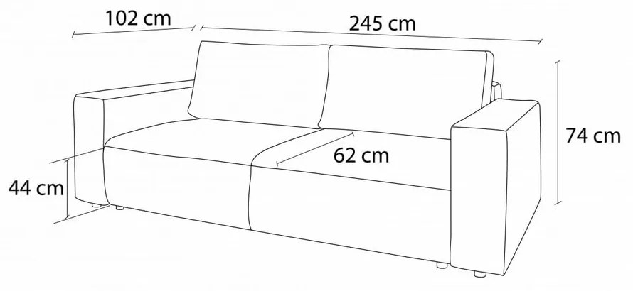 Tmavě šedá manšestrová rozkládací pohovka 245 cm Nihad – Bobochic Paris