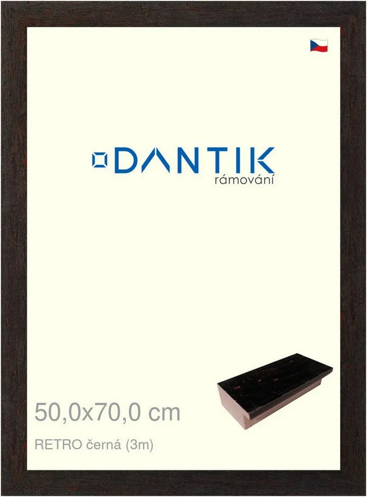 DANTIK rámeček 50x70 | RETRO černá (Plexi Čiré)