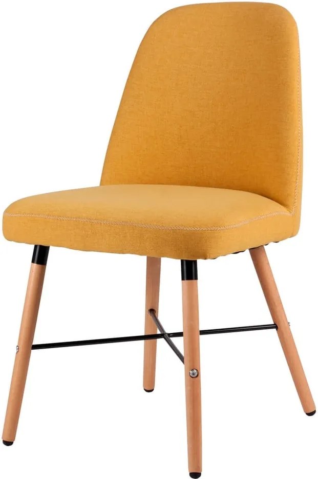 Žlutá jídelní židle s podnožím z bukového dřeva sømcasa Kalia